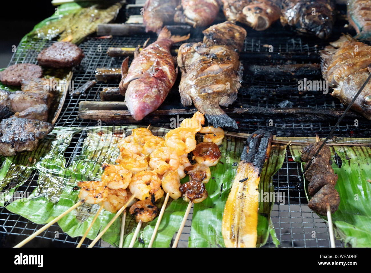 creole barbecue buffet in seychelles detail Stock Photo - Alamy