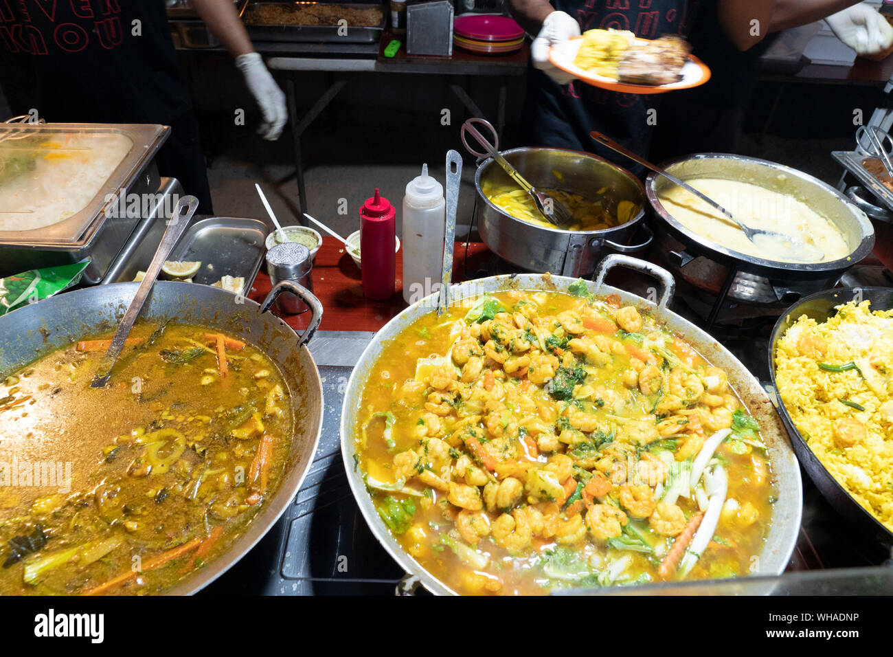 creole barbecue buffet in seychelles detail Stock Photo - Alamy