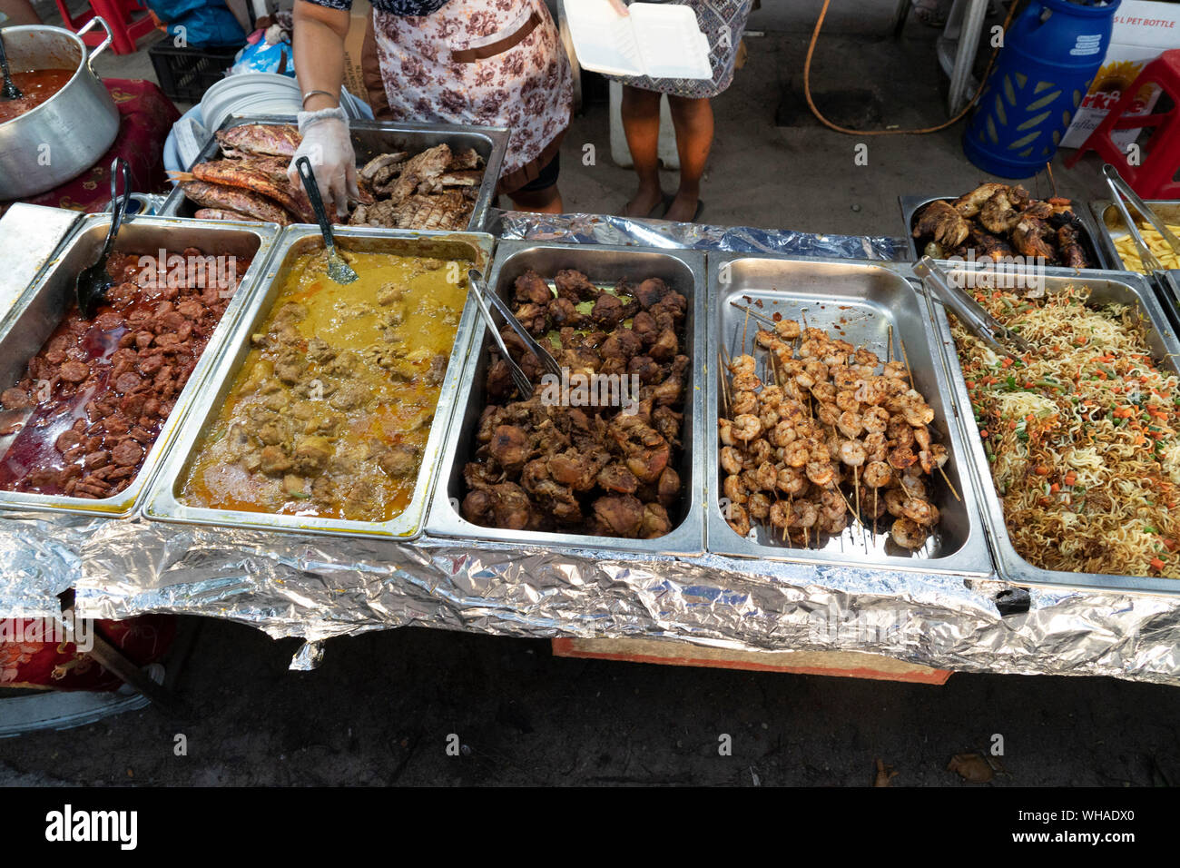 creole barbecue buffet in seychelles detail Stock Photo - Alamy