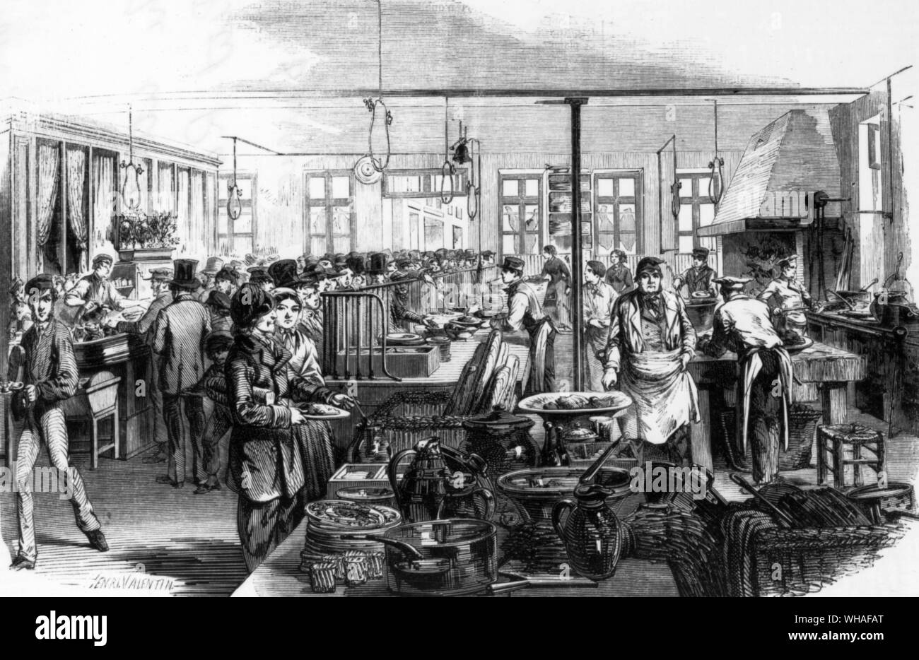 The kitchen of the Petit Ramponneau at the barrier Rochechouart Stock ...