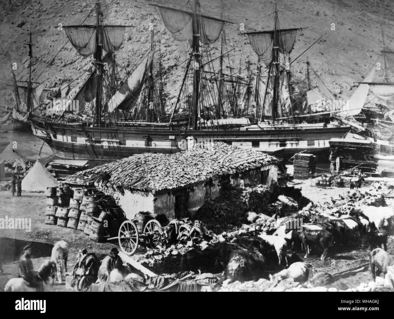 Roger Fenton: Harbour at Balaclava, the cattle pier Stock Photo - Alamy