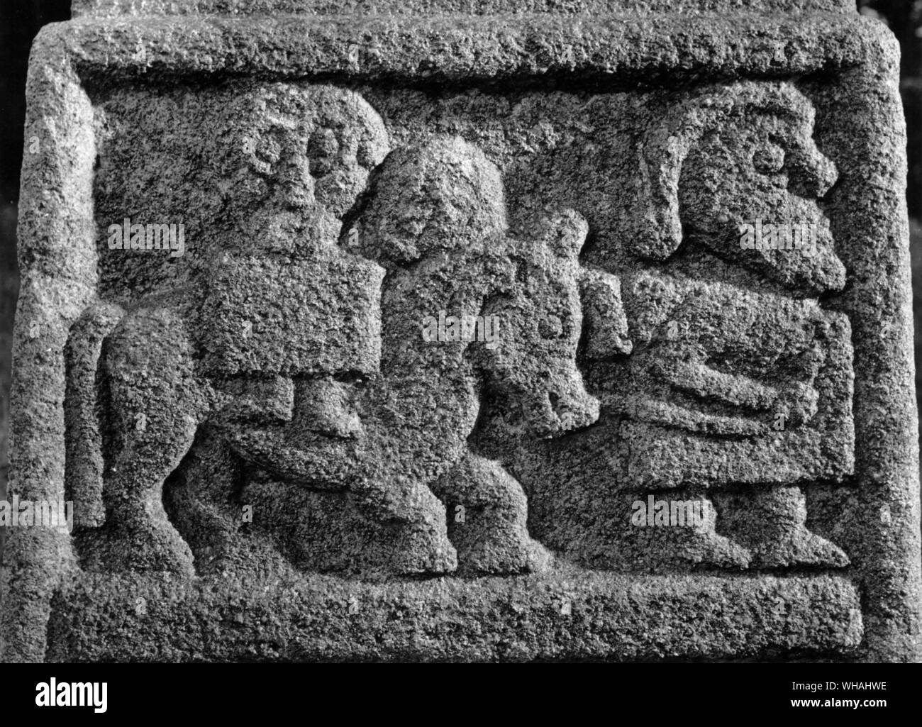 Co. Kildare. Moone. Detail of Moone Cross. Flight into Egypt Stock ...