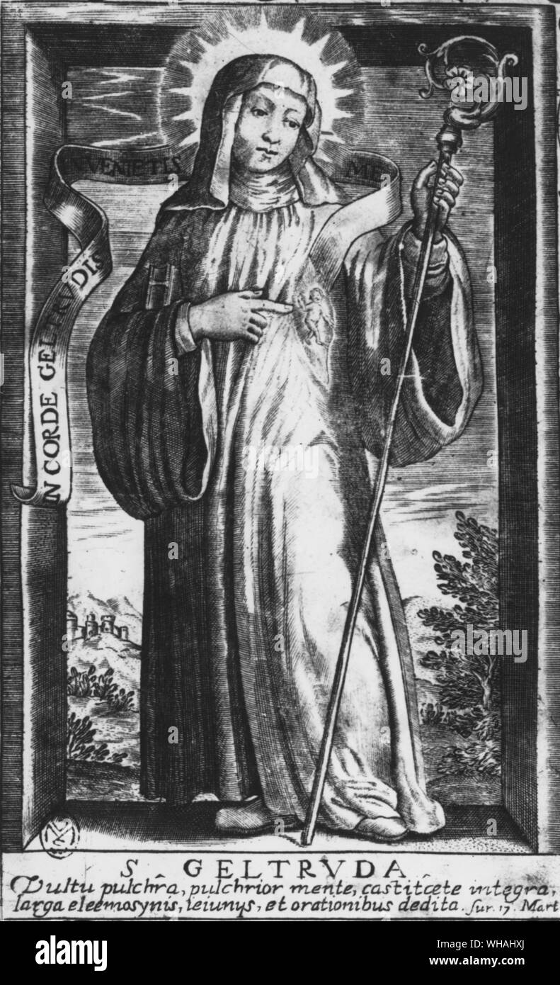 St Gertrude the Great. 1256-1301 Stock Photo - Alamy
