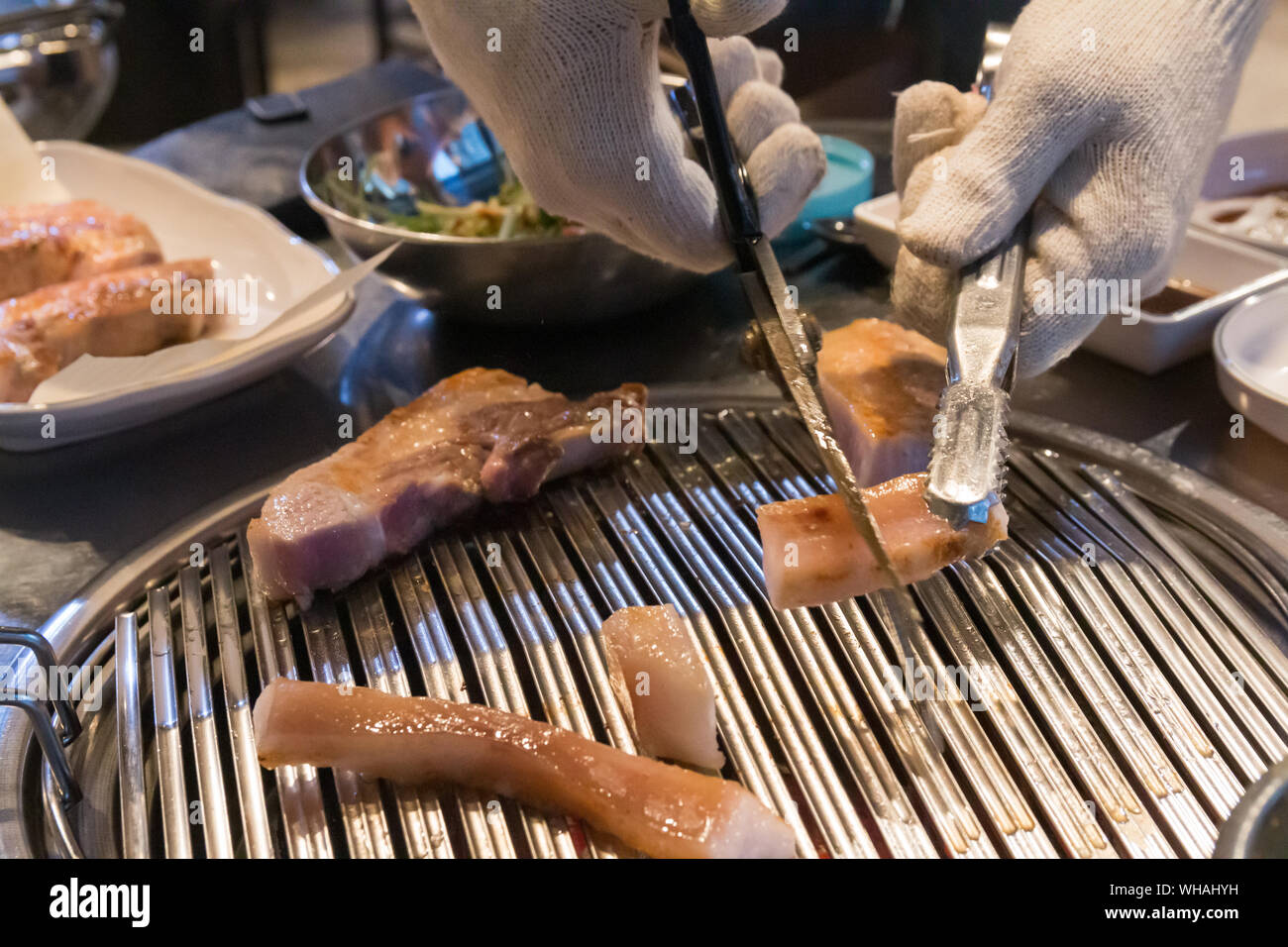 korean style pork bbq, Samgyupsal Stock Photo - Alamy