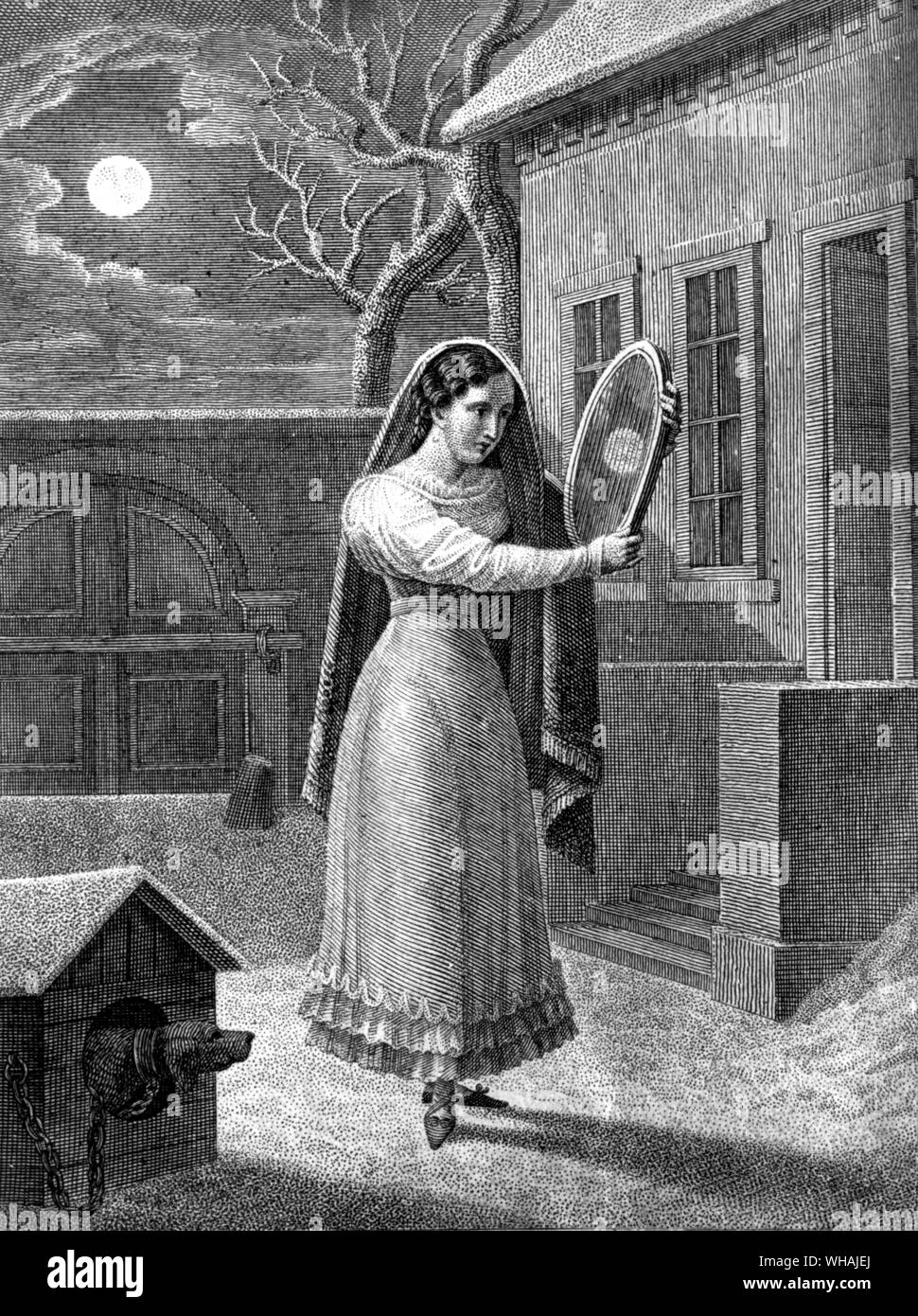 Tatyana fortune telling: an illustration from thr first edition of ...