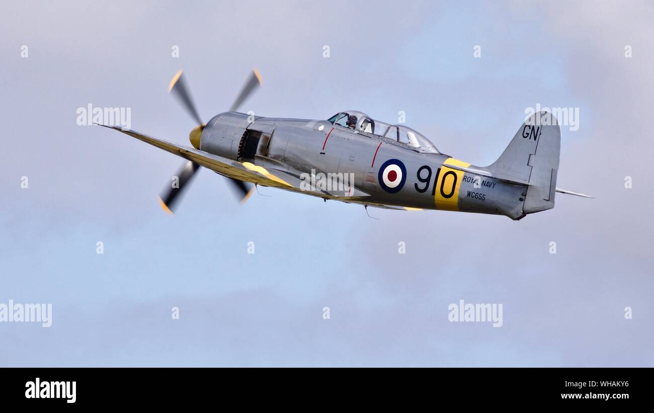 Hawker Sea Fury T.20 WG655 (G-INVN) airborne at the 2019 Flying Legends ...