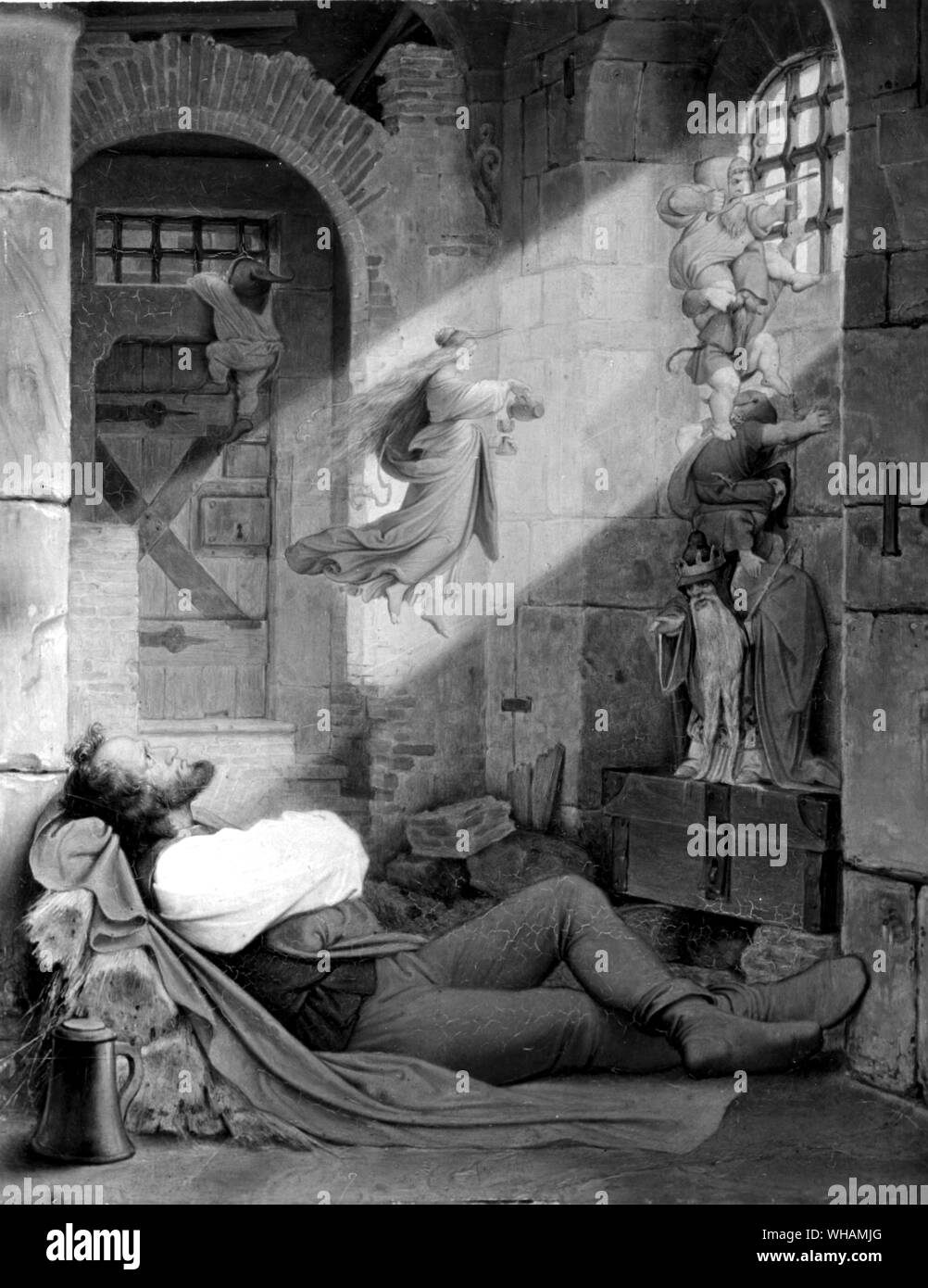 Moritz Von Schwind. The Prisoners's Dream, about Stock Photo - Alamy