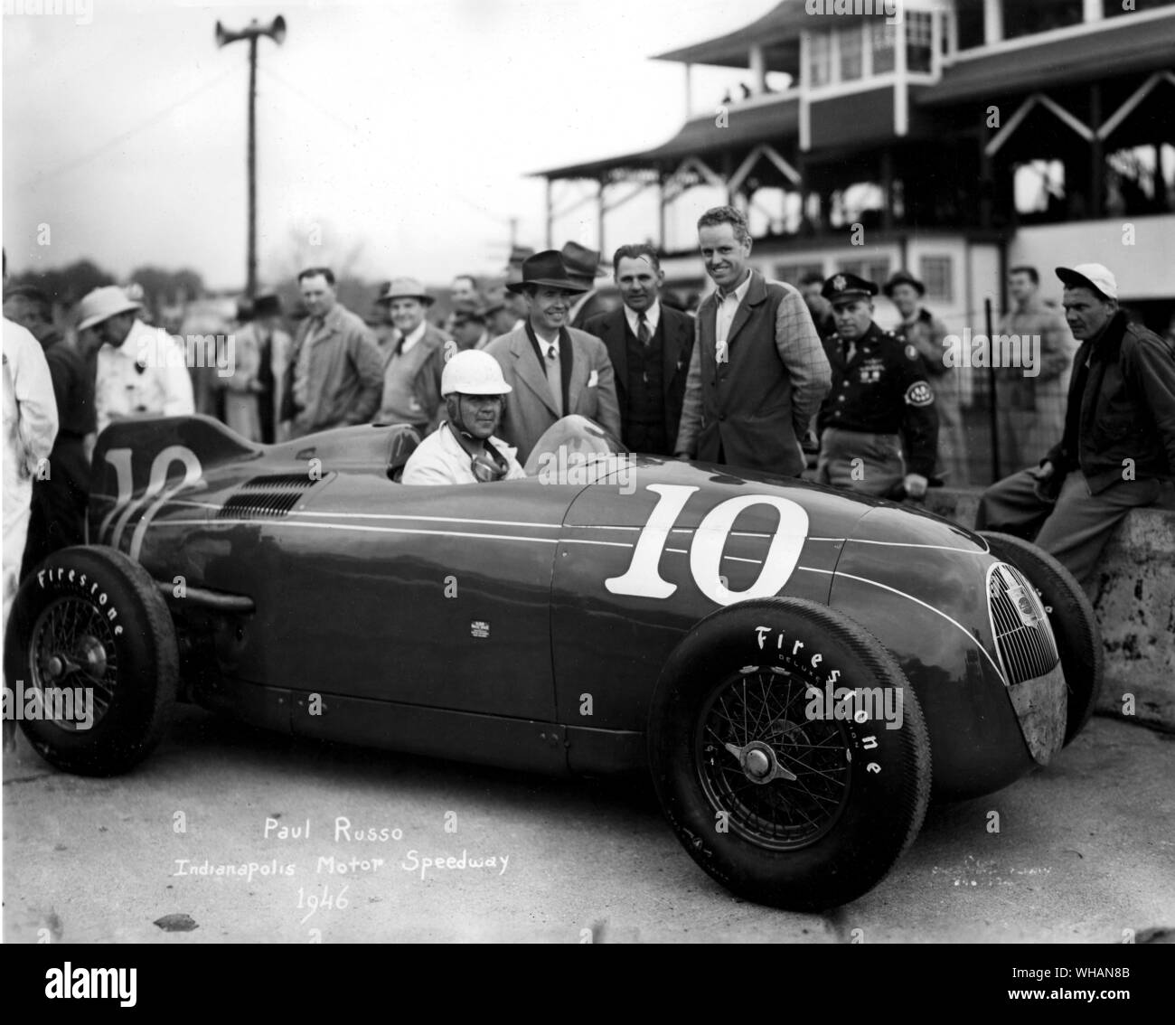 Indianapolis Motor Speedway. Paul Russo in a Fageol TwinEngine 5DL ...