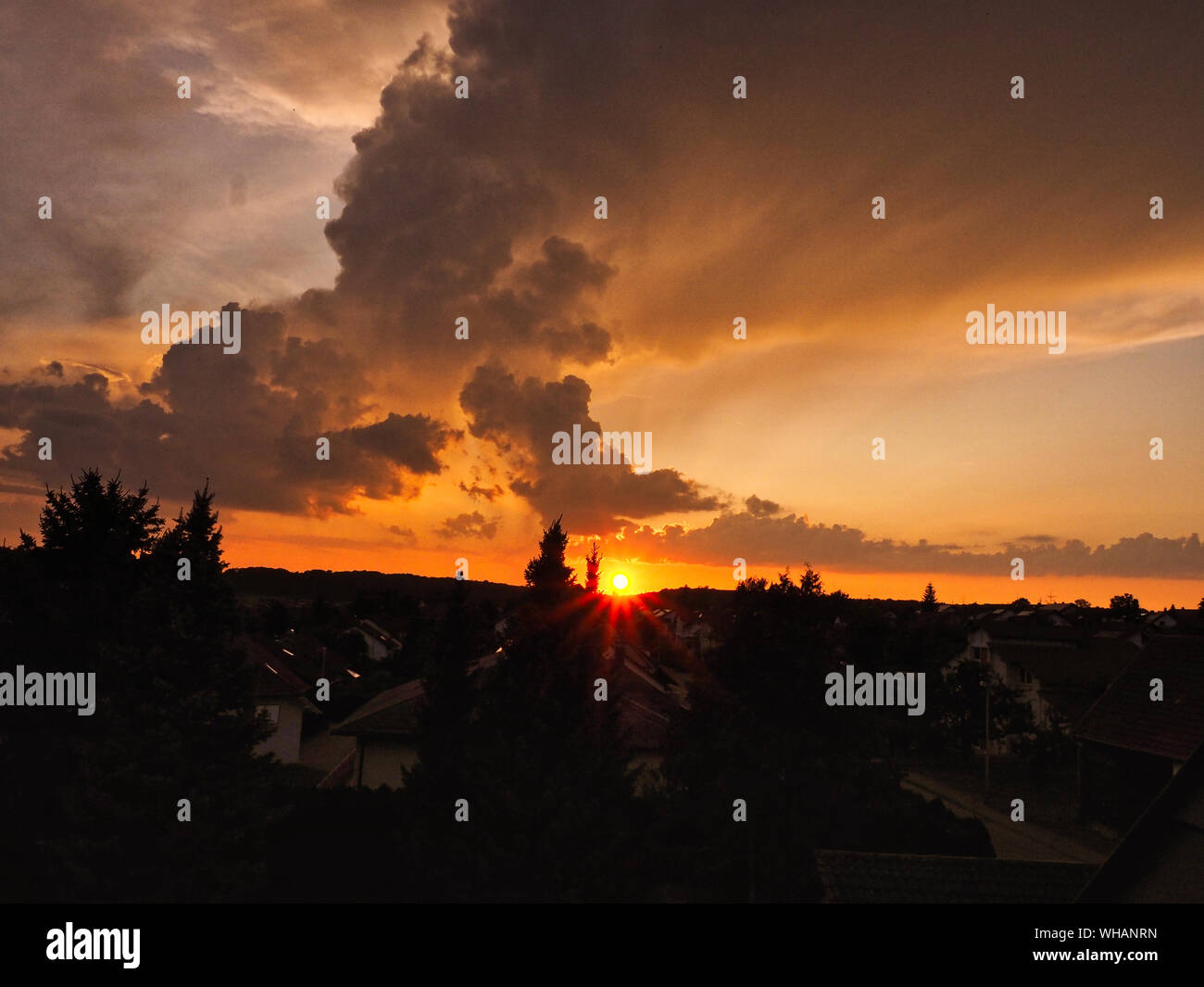 Beautiful stormy sunset sky. Cloudy abstract background. Sunset colors ...