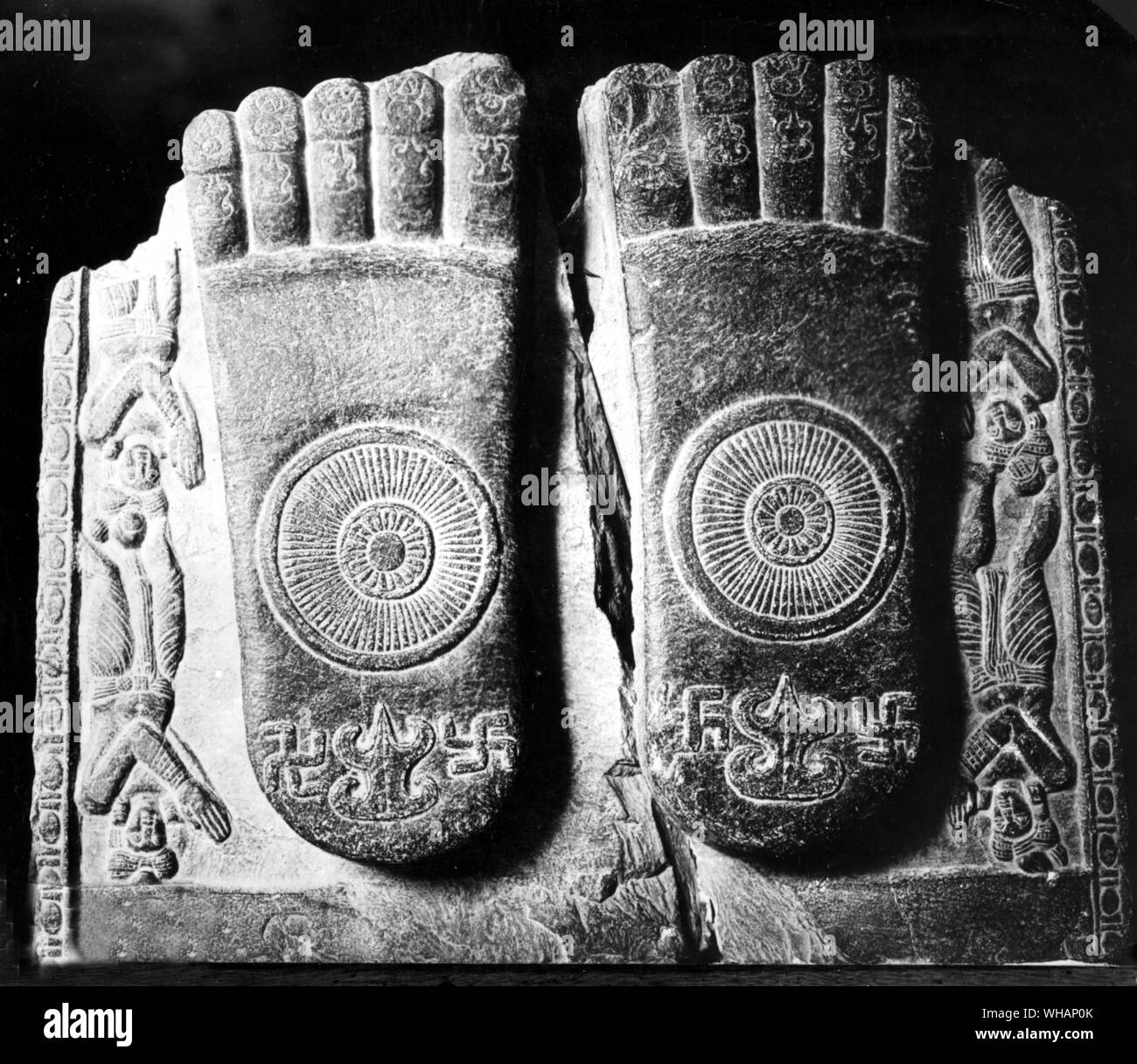Footprints of the Buddha, Limestone, from Amaravati Stupa, Andhra ...