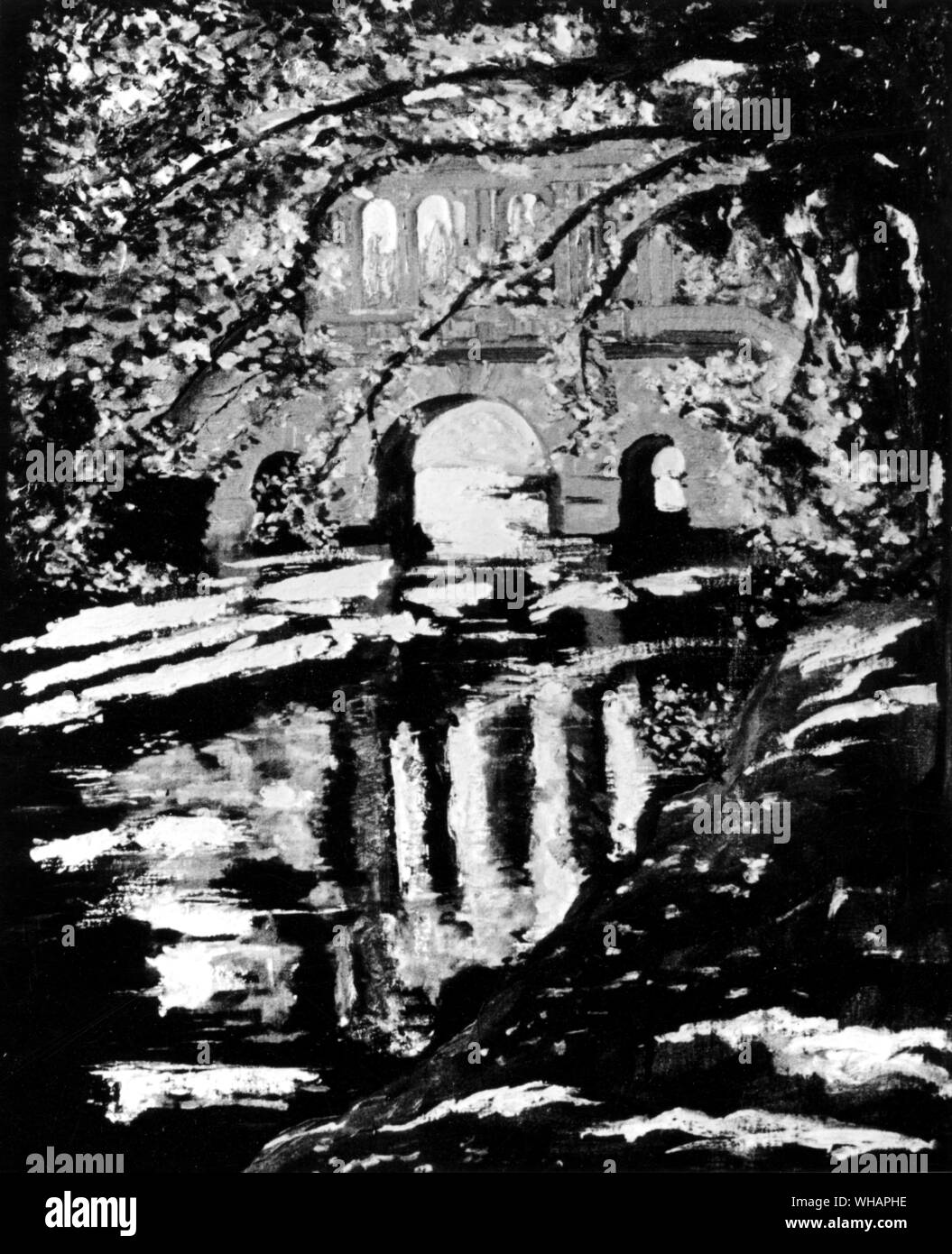 Palladian Bridge c 1925 by Sir Winston Churchill Stock Photo - Alamy
