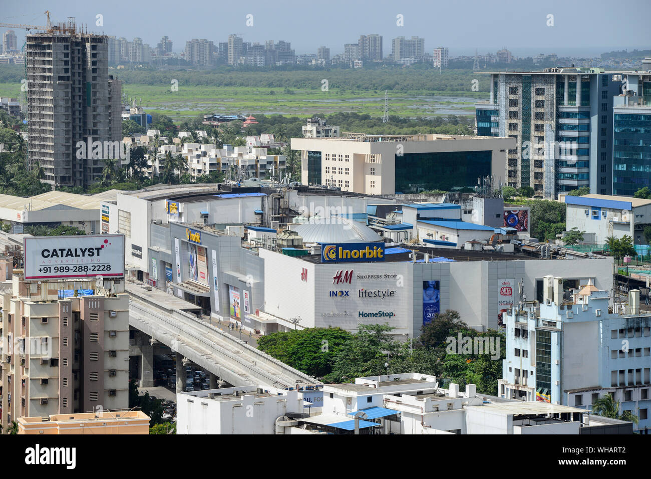 INDIA, Mumbai, urban development, skyscraper with expensive apartments ...