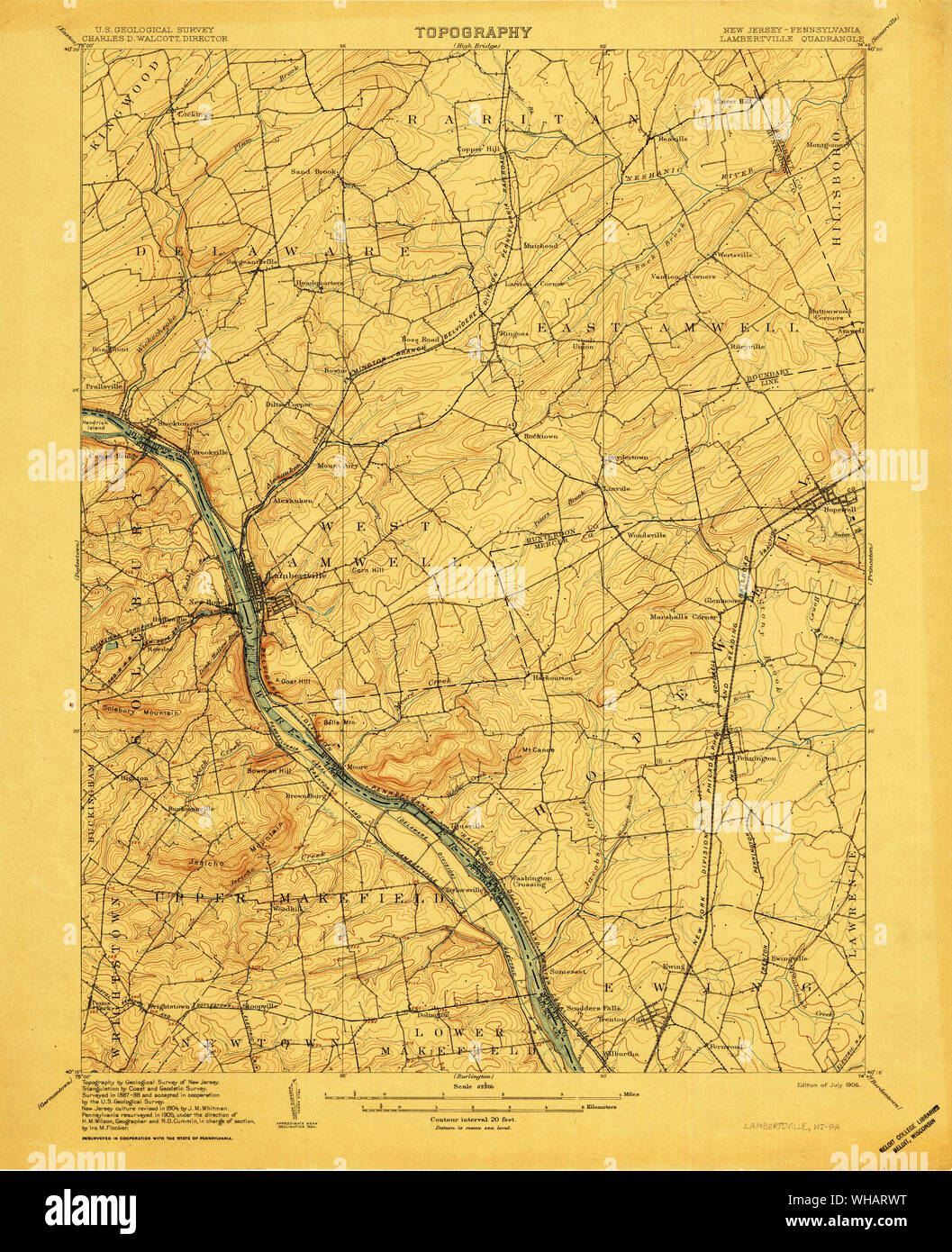 Lambertville new jersey map hi-res stock photography and images - Alamy