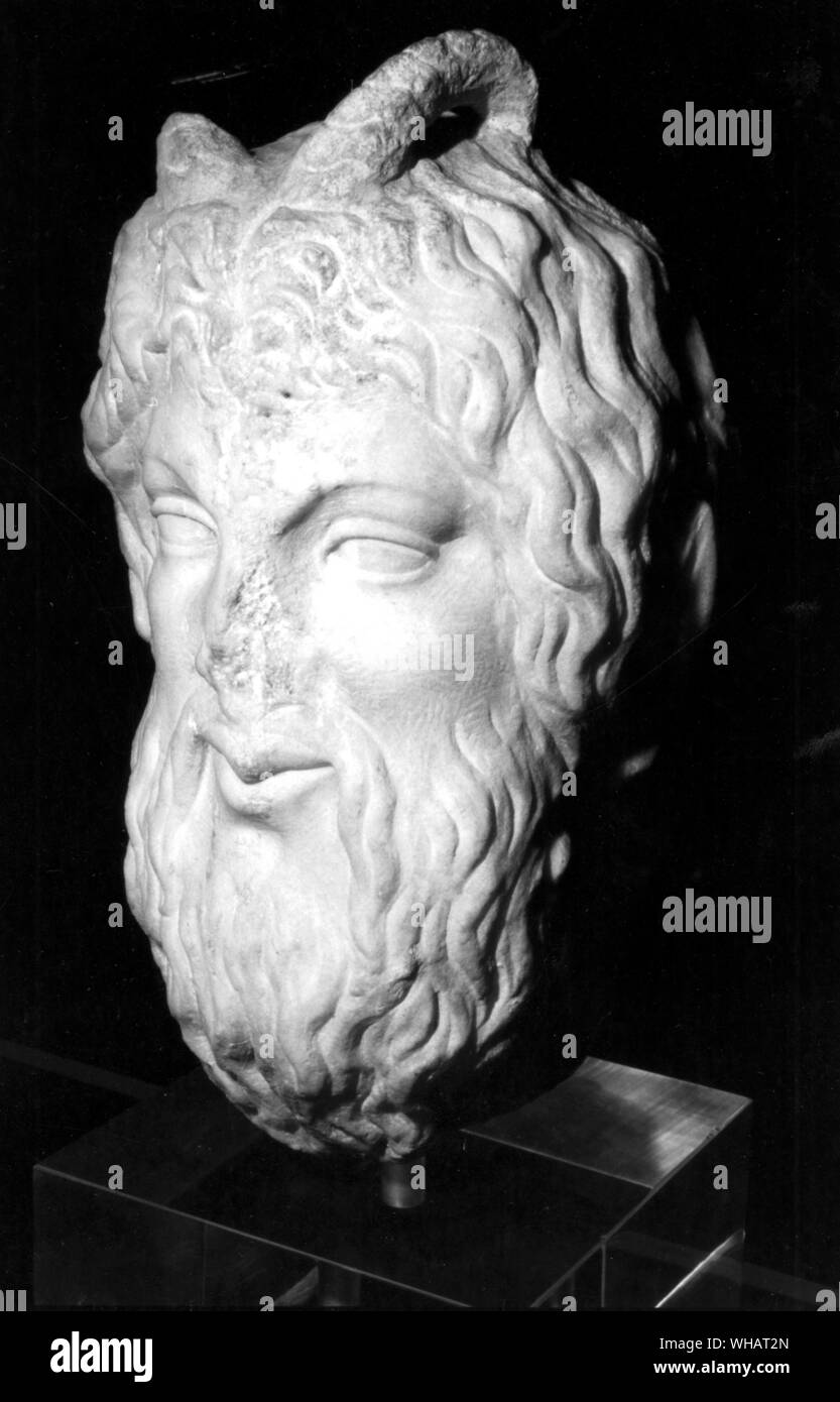 Marble head of Pan Stock Photo - Alamy