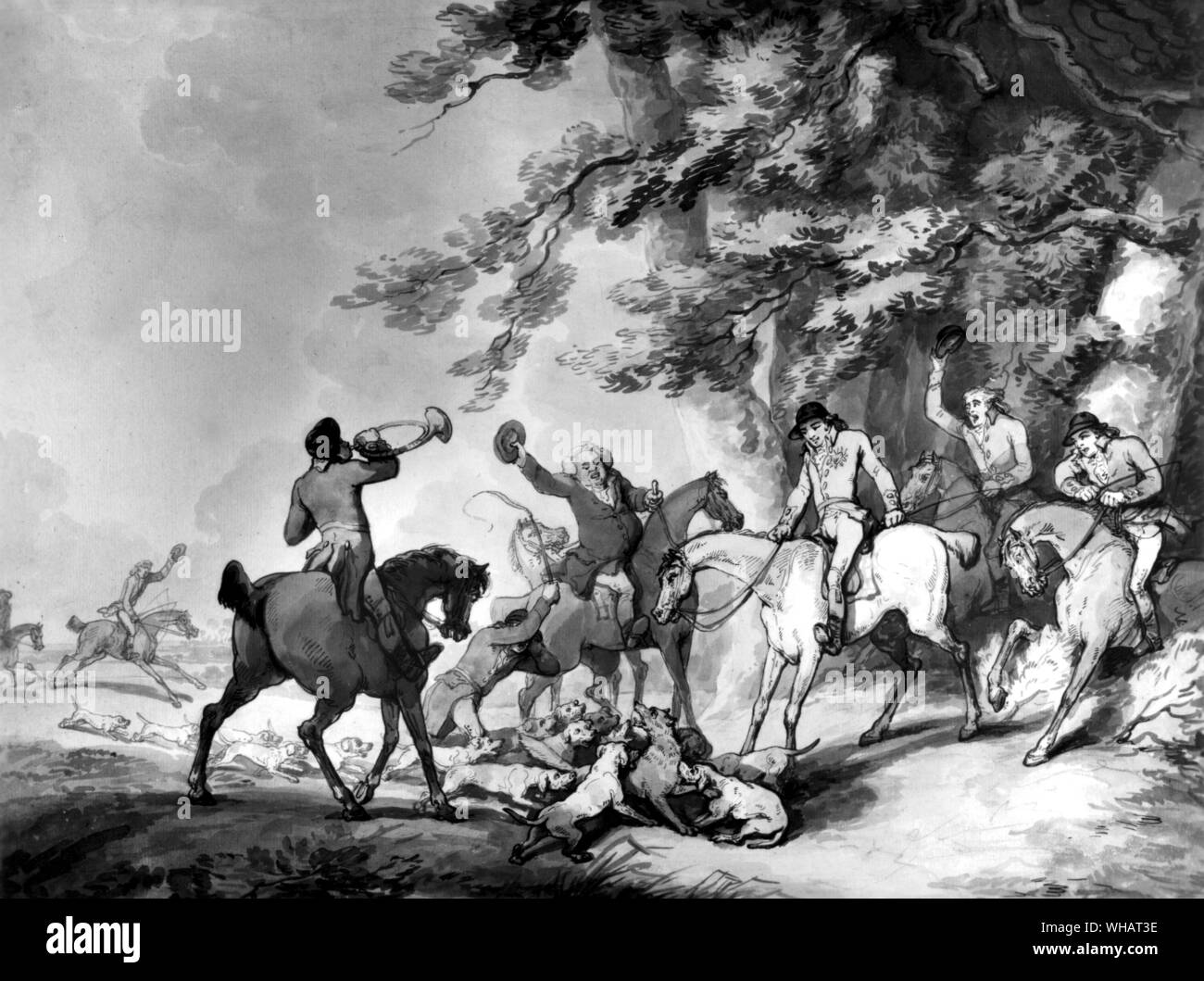 Fox Hunting Horn Art