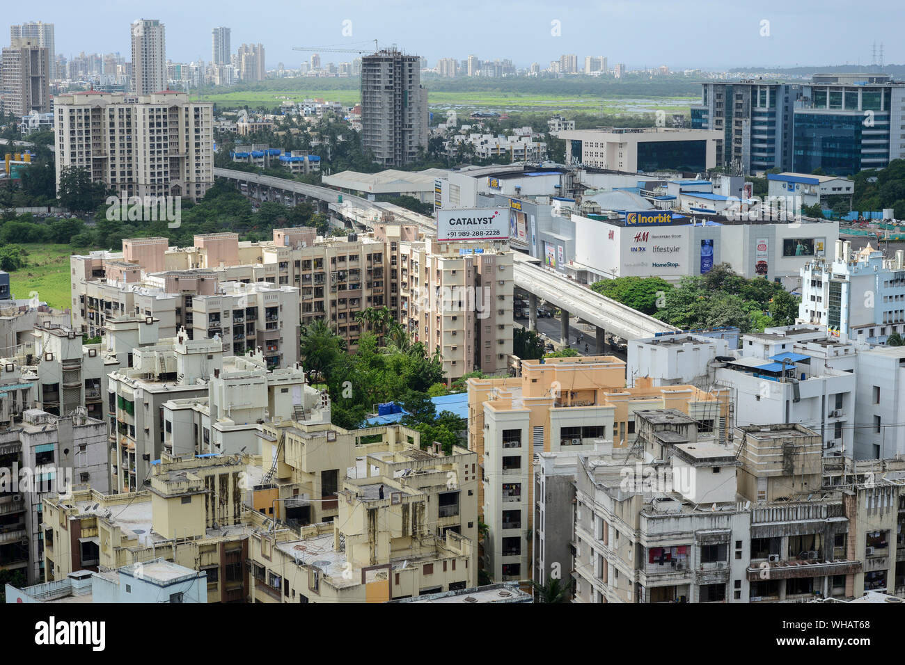 INDIA, Mumbai, urban development, skyscraper with expensive apartments ...