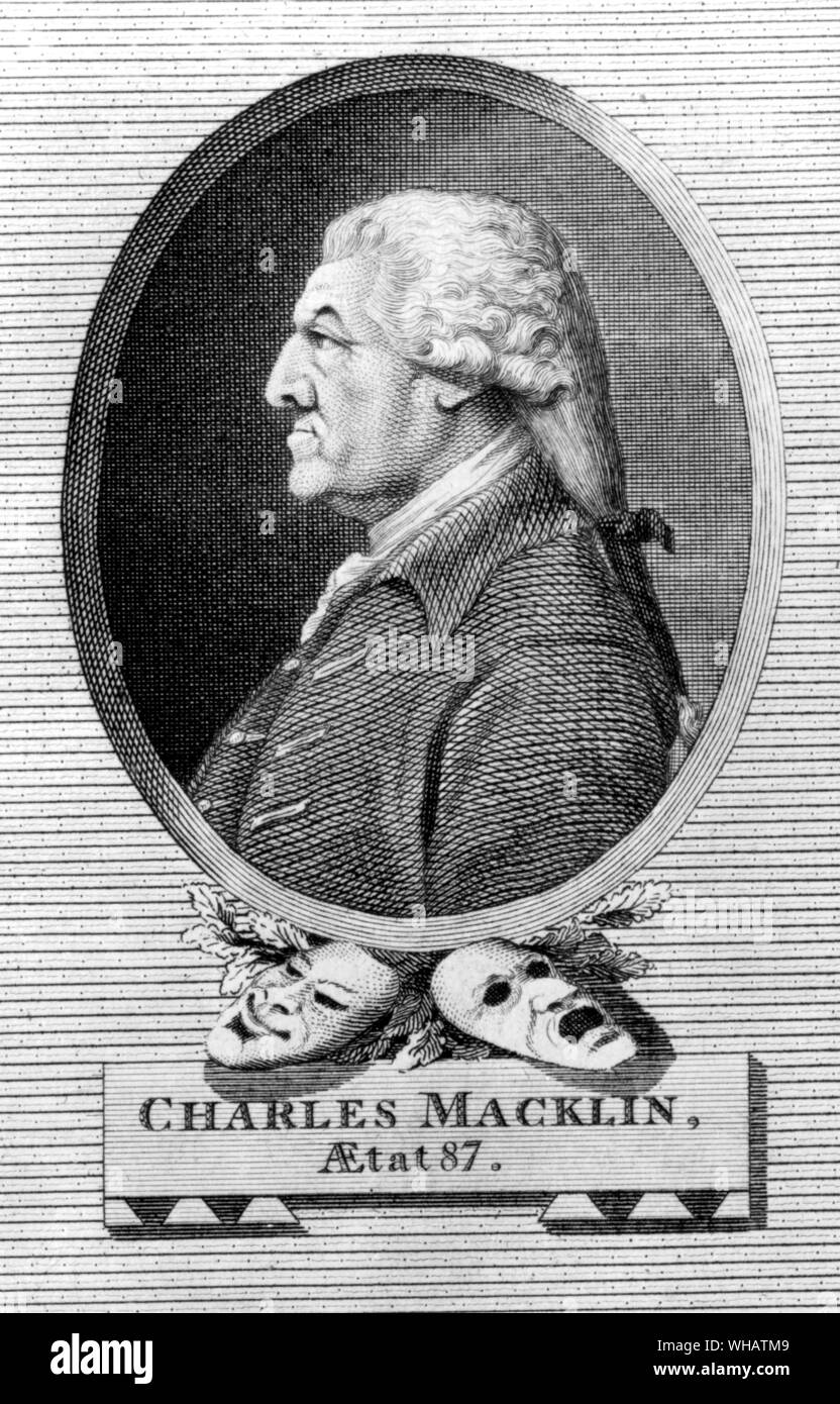 Charles Macklin aged 87 by J Corner. 1699-1797, Irish actor and ...