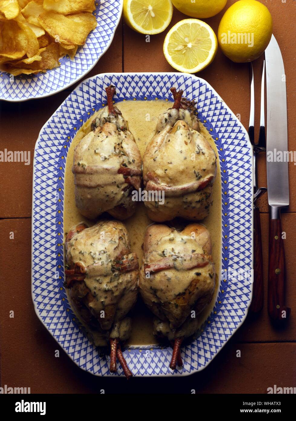 Italian Cooking By Robin Howe. . Pernici Alla panna.. Partridges Cooked ...