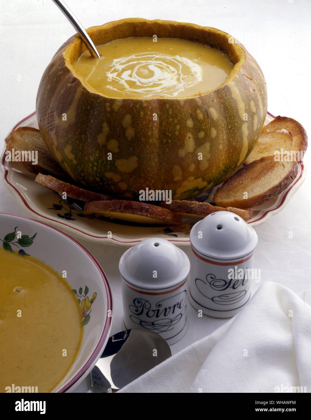 French Recipes . . Potage Creme De Potiron.. Pumpkin Soup Stock Photo ...