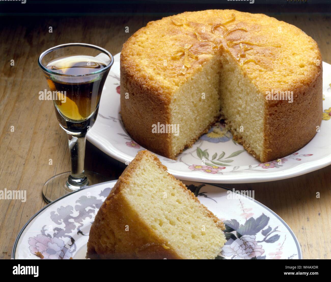 Madeira Cake. Glass of Madeira Stock Photo - Alamy