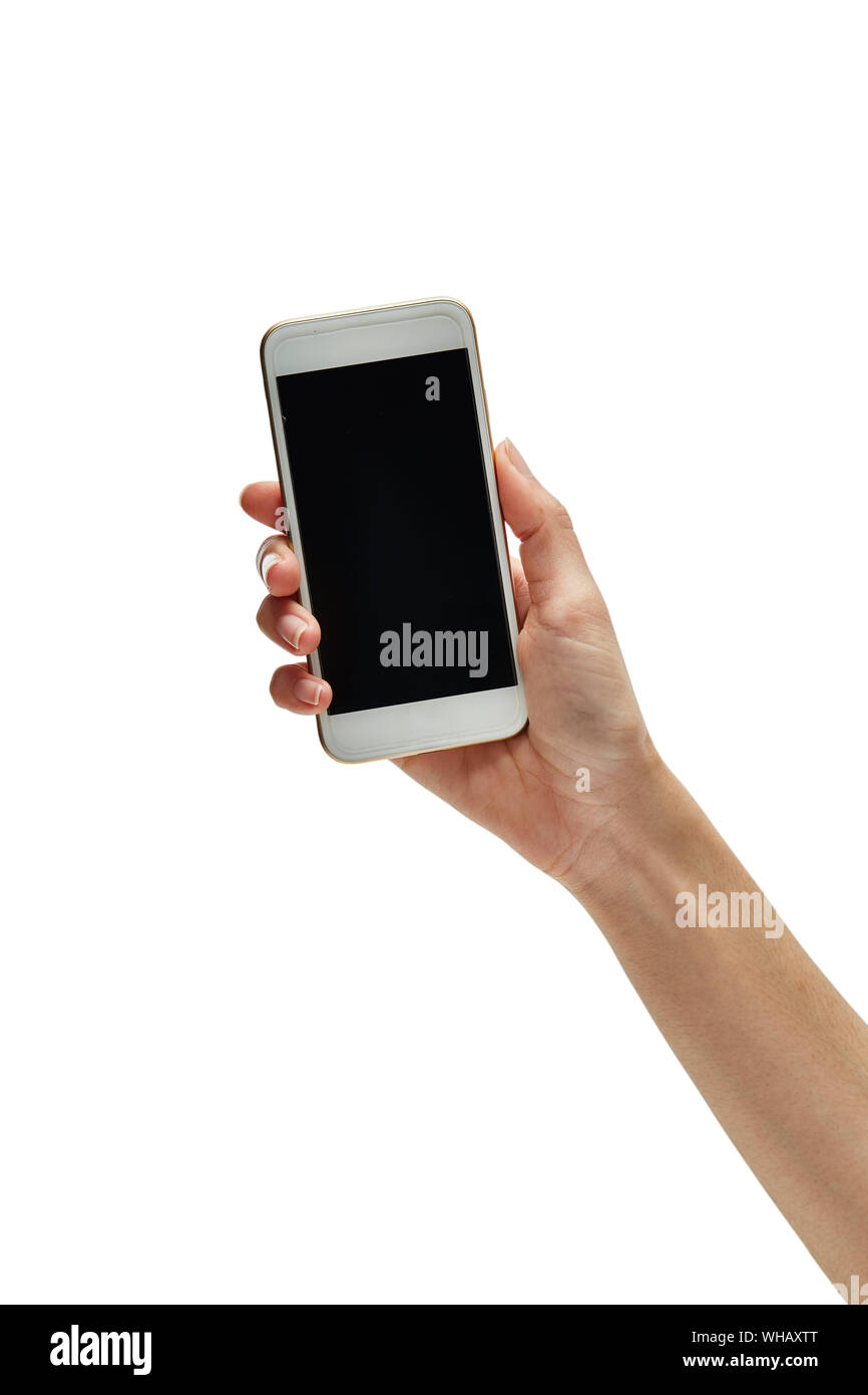 Woman hand holding mobile phone hi-res stock photography and images - Alamy