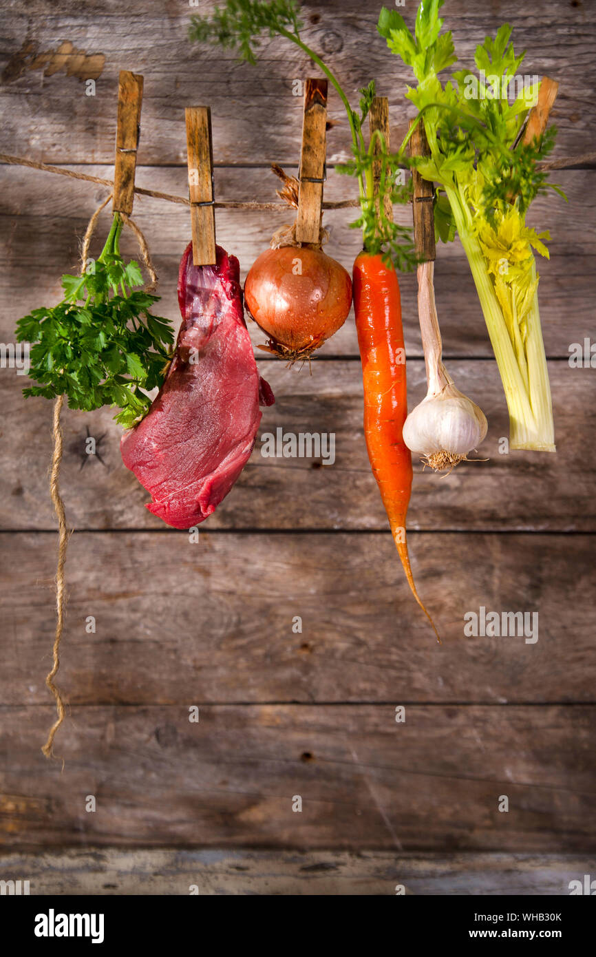 Meat on rope hi-res stock photography and images - Alamy
