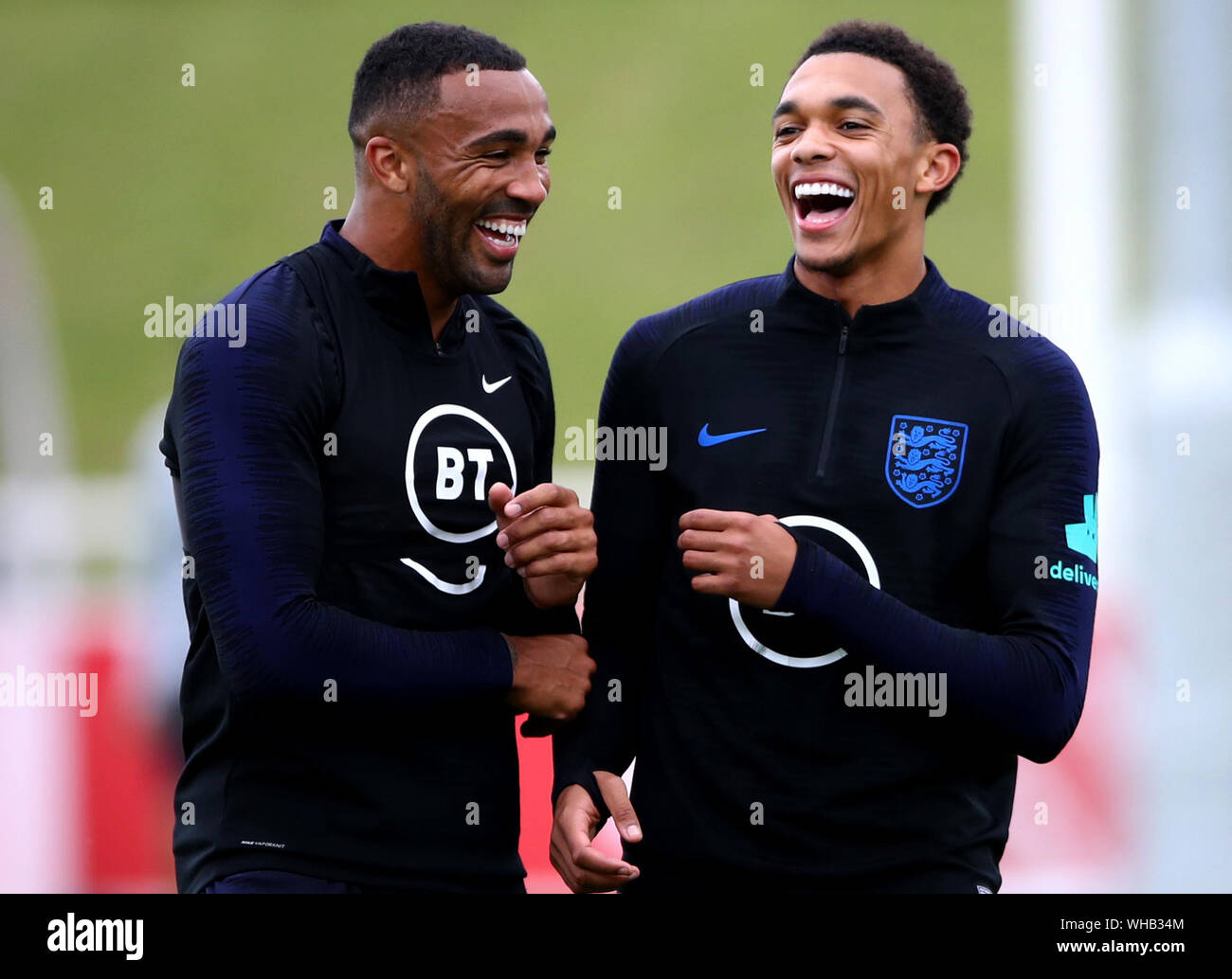 England's Callum Wilson (left) and Trent Alexander-Arnold during a ...