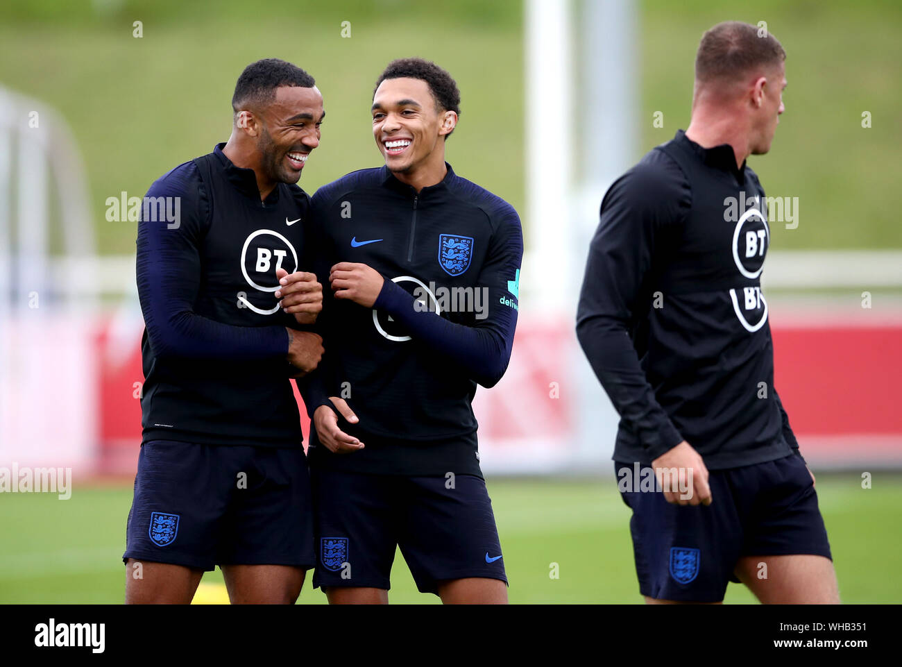 England's Callum Wilson (left) and Trent Alexander-Arnold during a ...