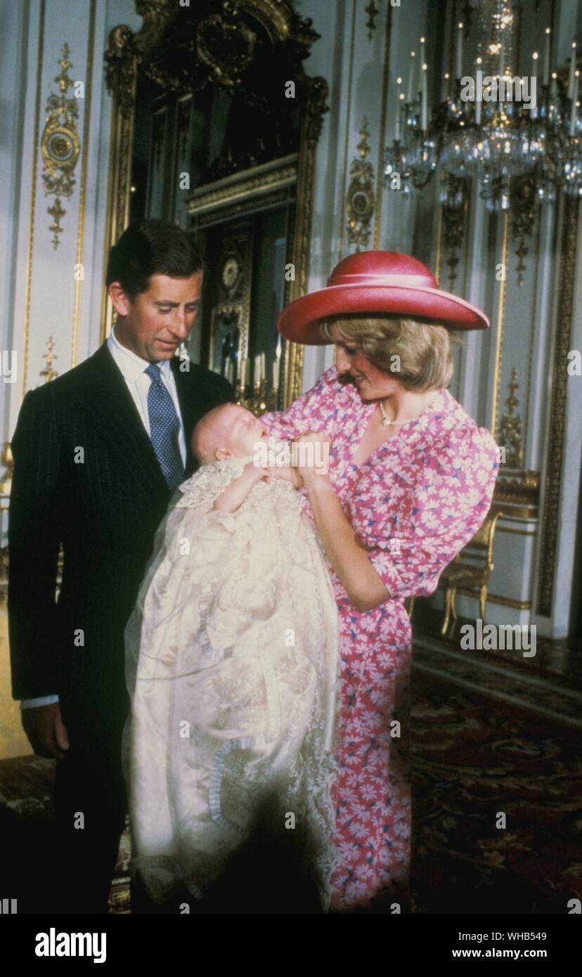 The Prince and Princess of Wales with their first Son William after his ...