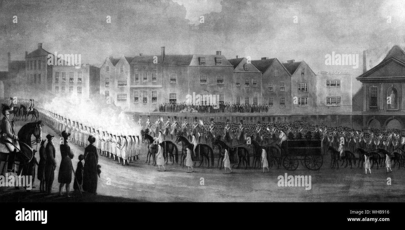 The Funeral Procession of Princess Charlotte - aquatint in The Royal ...