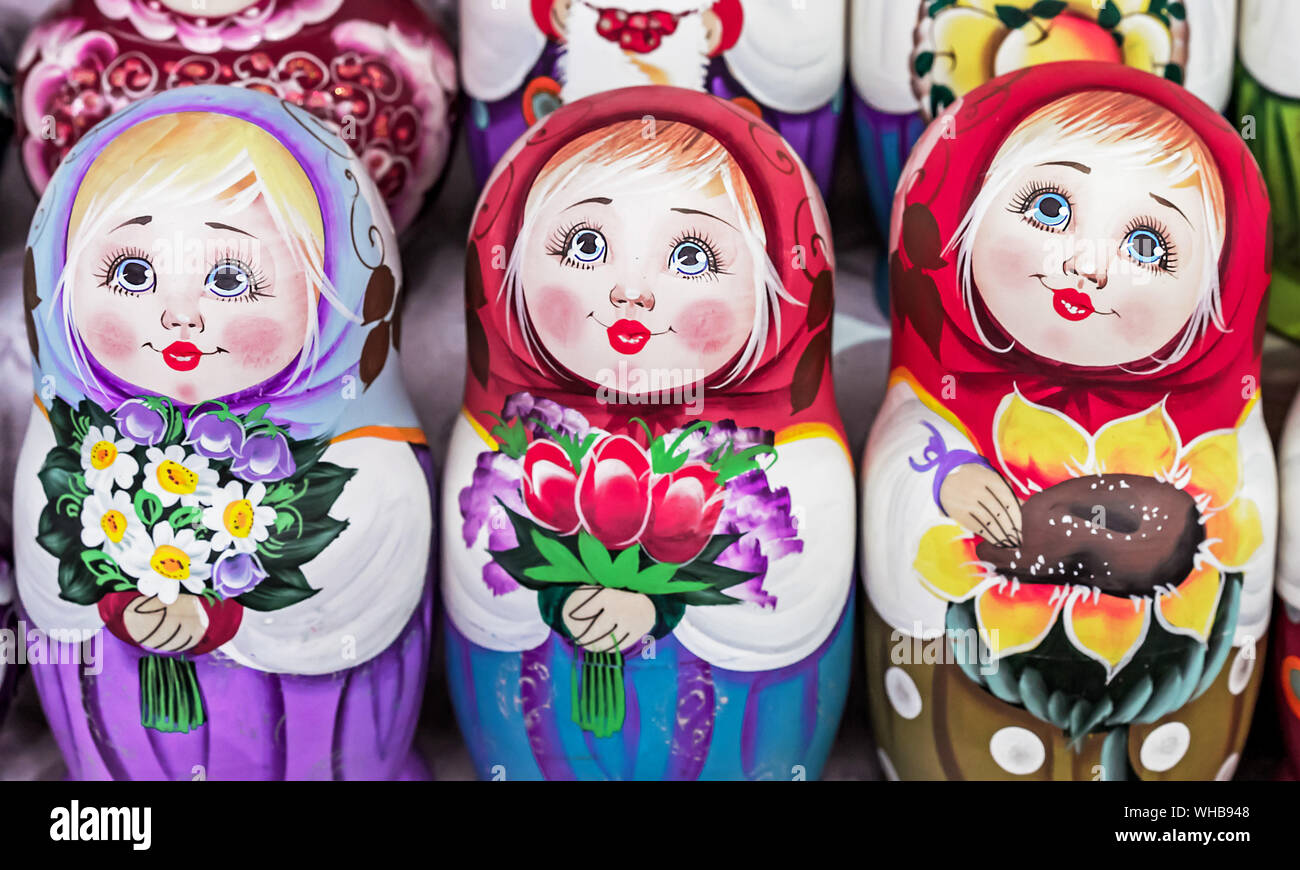 Matryoshka is a national Russian souvenir. Russian wooden doll ...