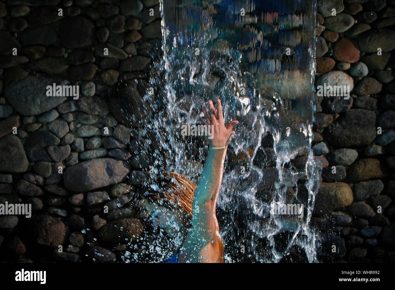 Stone wall and waterfall hi-res stock photography and images - Alamy