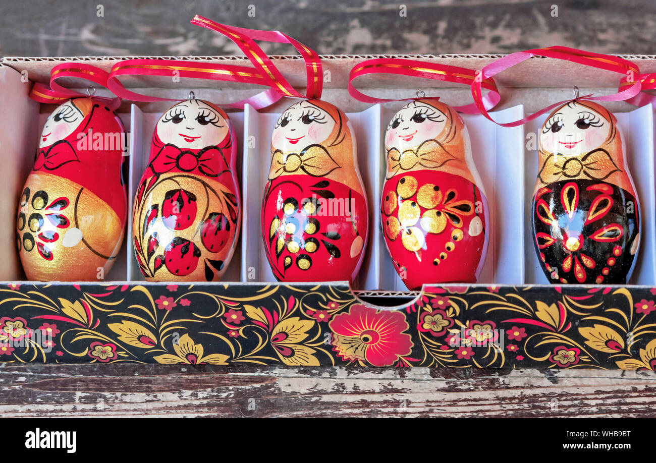 Matryoshka is a national Russian souvenir. Russian wooden doll ...