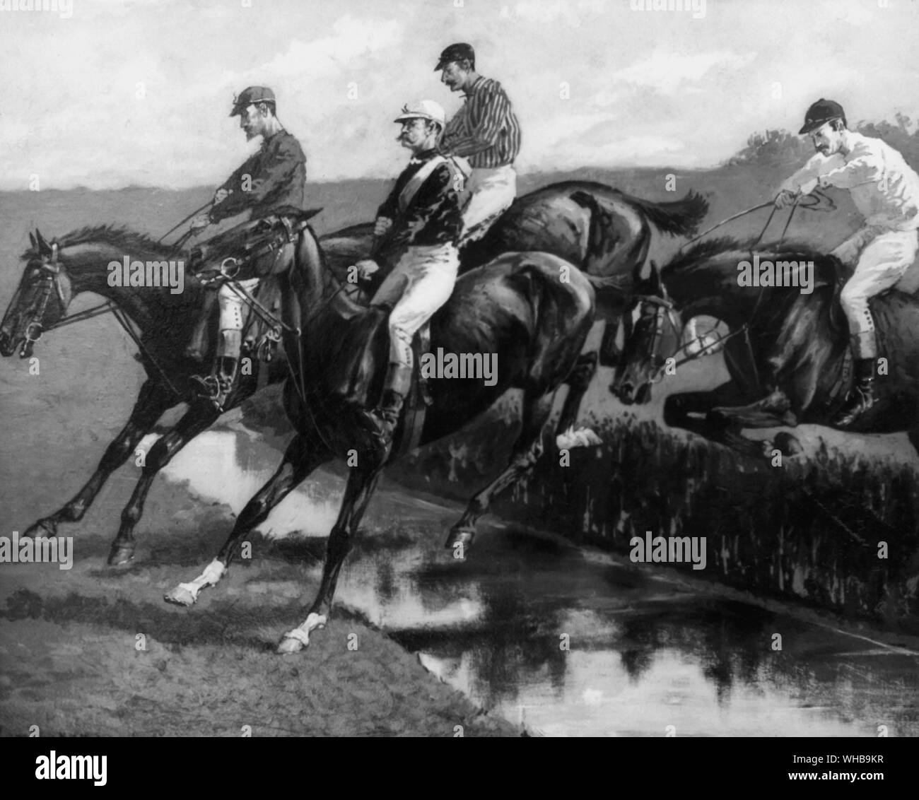 Steeplechase horse racing 1909 hi-res stock photography and images - Alamy
