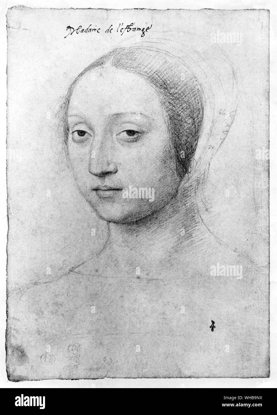 Marie de Langeac , Dame de Lestrange 1508 - 1588. pictured circa 1535 ...