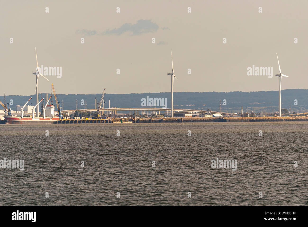Mouth of the River Medway from the Thames Estuary with port and ...