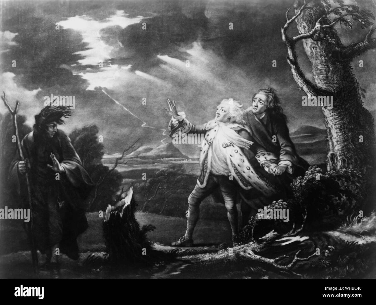 David Garrick as King Lear act III The storm scene Stock Photo - Alamy