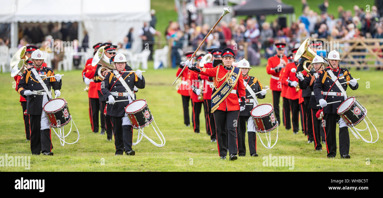 Massed Band of the Fire & Rescue Service, Chatsworth Country Fair 2019 ...