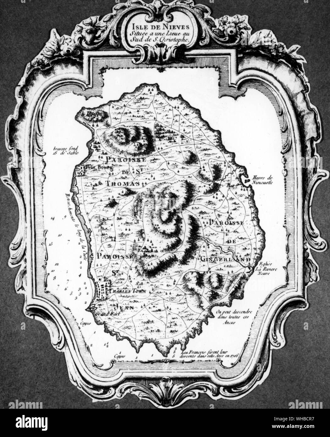 Map of Island of Nevis Stock Photo - Alamy