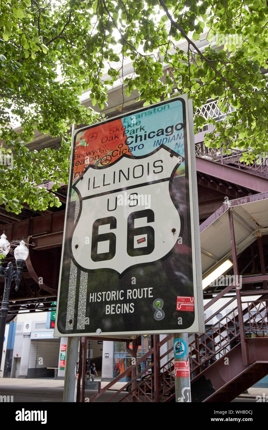 Chicago route 66 beginning hi-res stock photography and images - Alamy