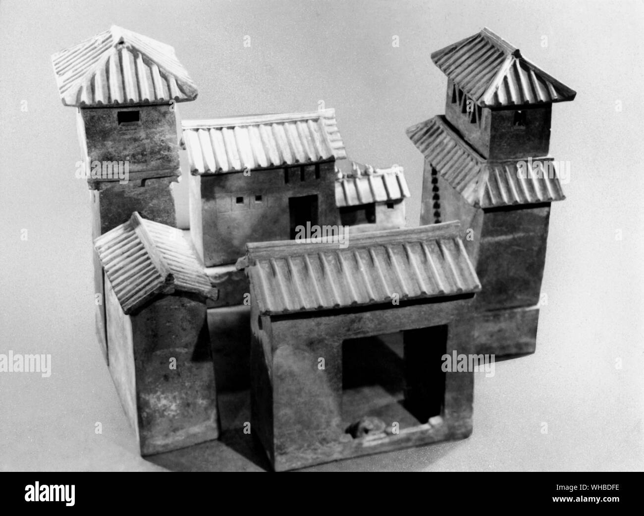 Pottery buildings of a farmstead excavated in 1951 at Cheng chou ...