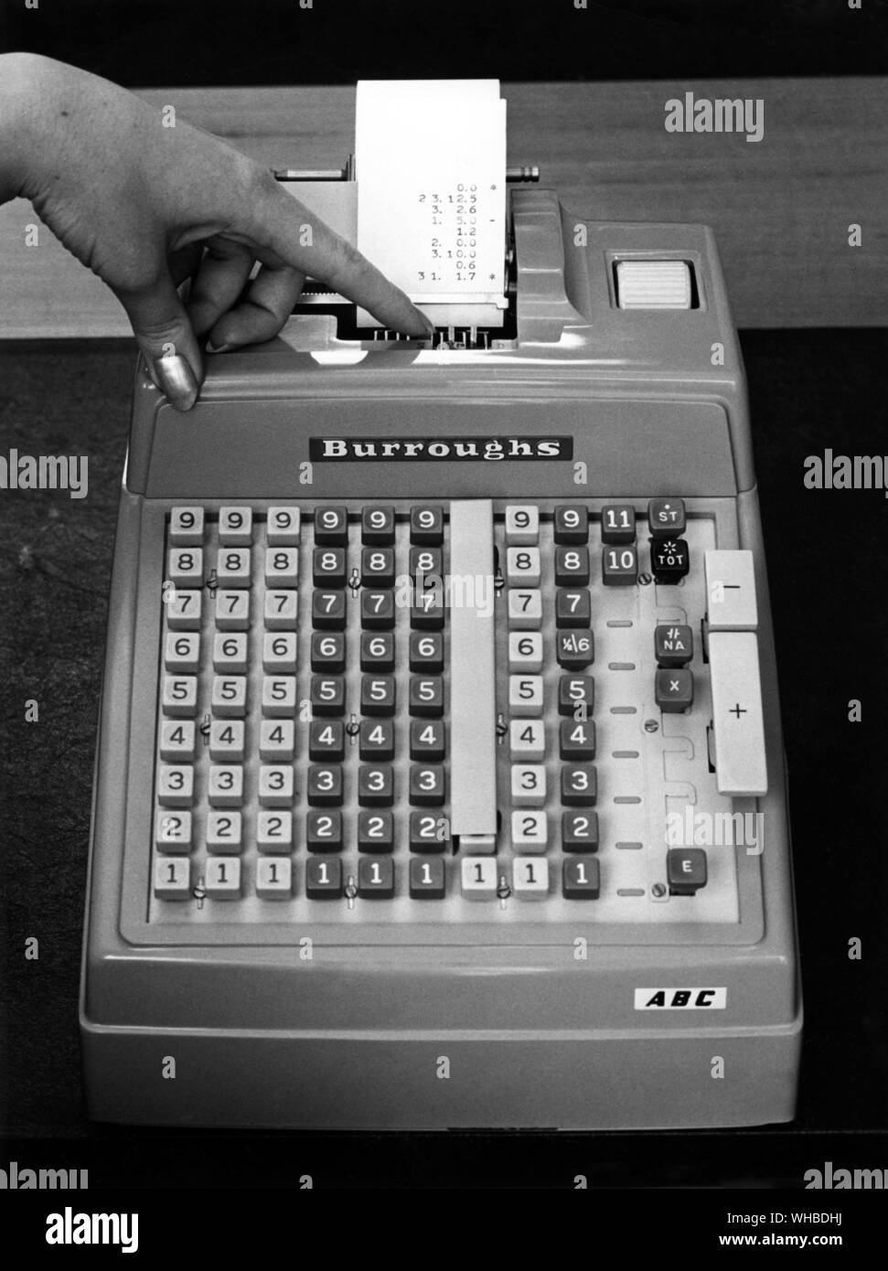 Burroughs ABC adding machines cater for both the present £.S.D. and the ...