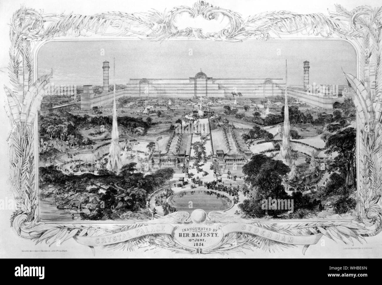 Crystal Palace Sydenham Inaugurated by Her Majesty 10th June 1854 Stock ...
