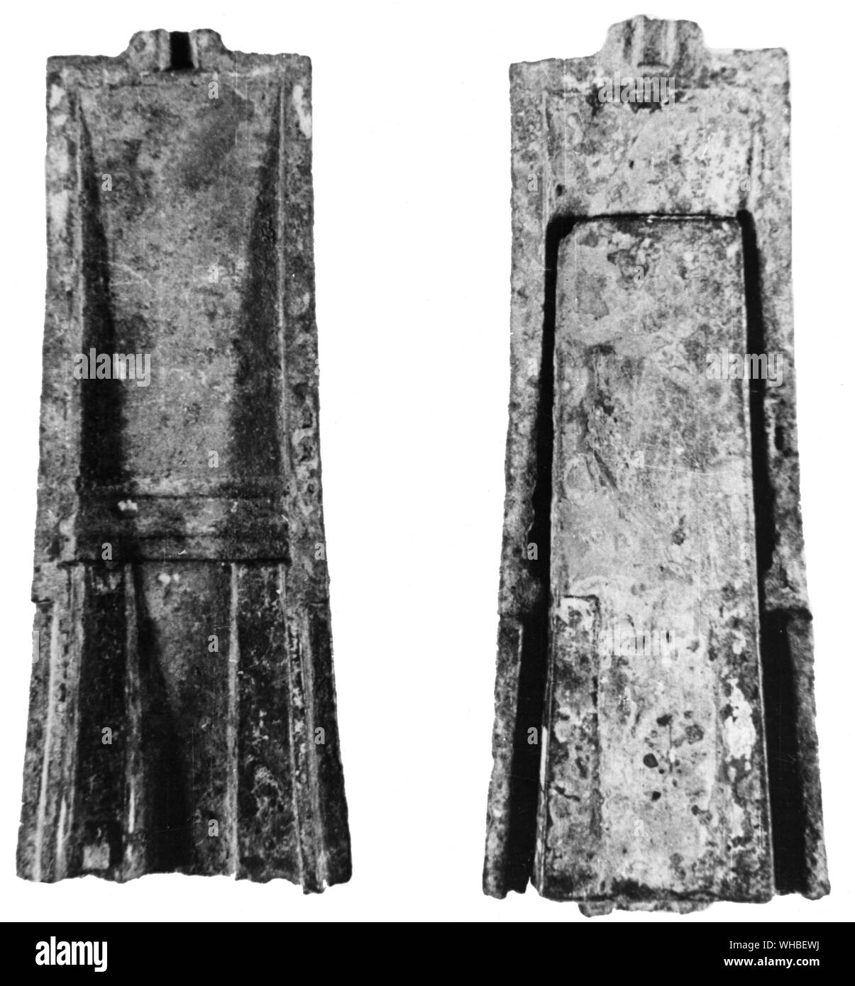 Iron mould for bronze socketed axe from Hsing-Lung Hoien, probably ...