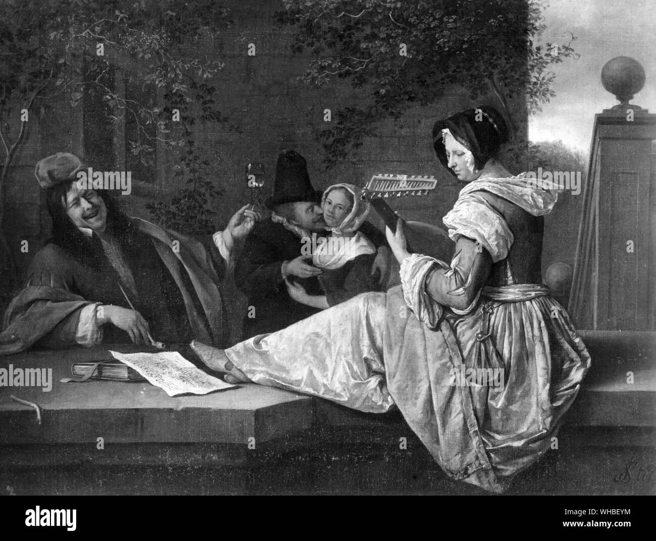 Lute player Black and White Stock Photos & Images - Alamy