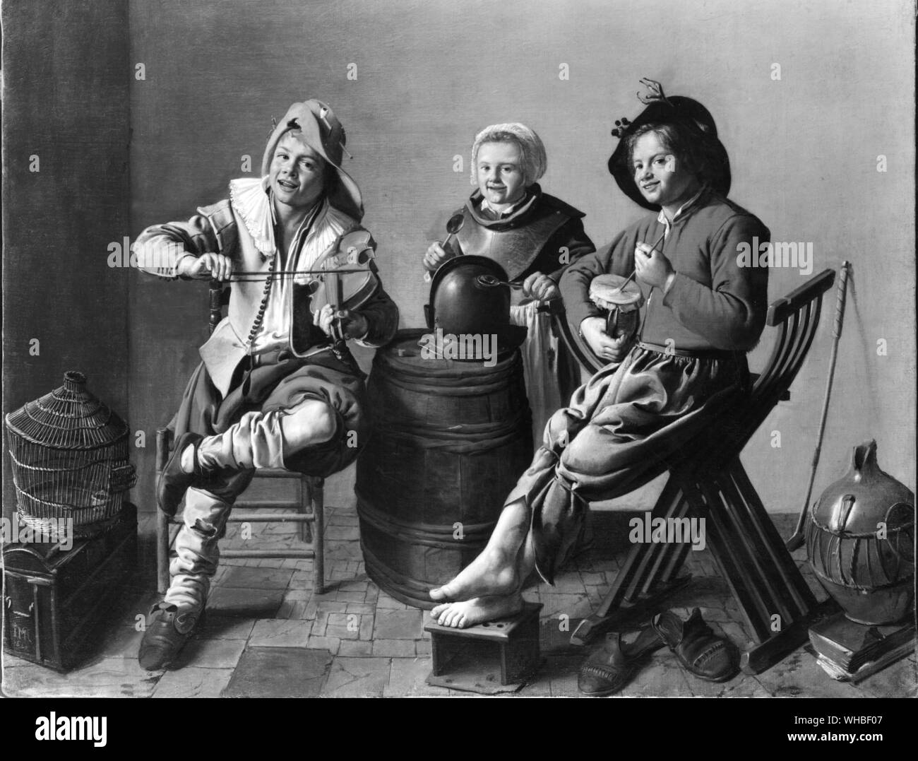 Girl and two boys Black and White Stock Photos & Images - Alamy