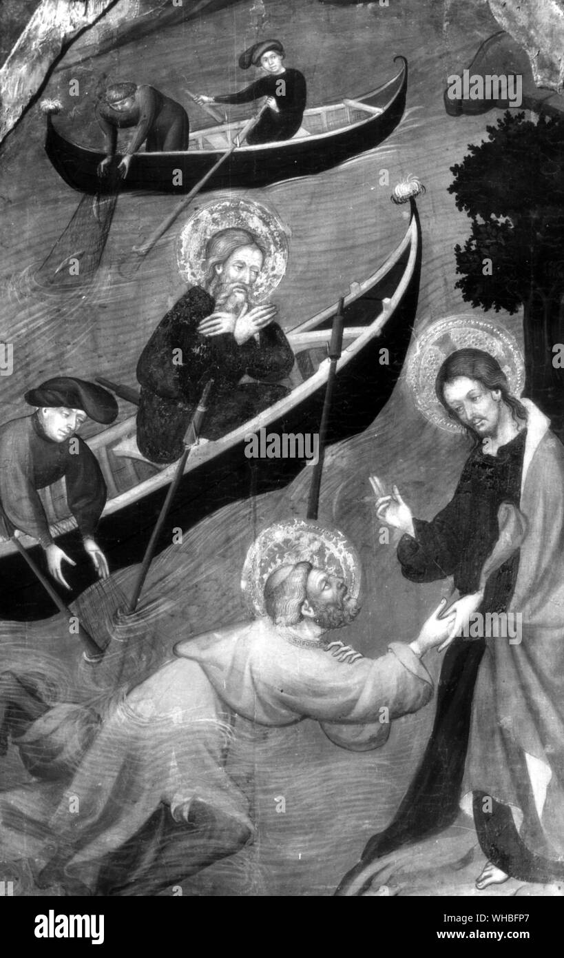 Jesus at the Sea of Tiberius - Luis Borassa Stock Photo - Alamy