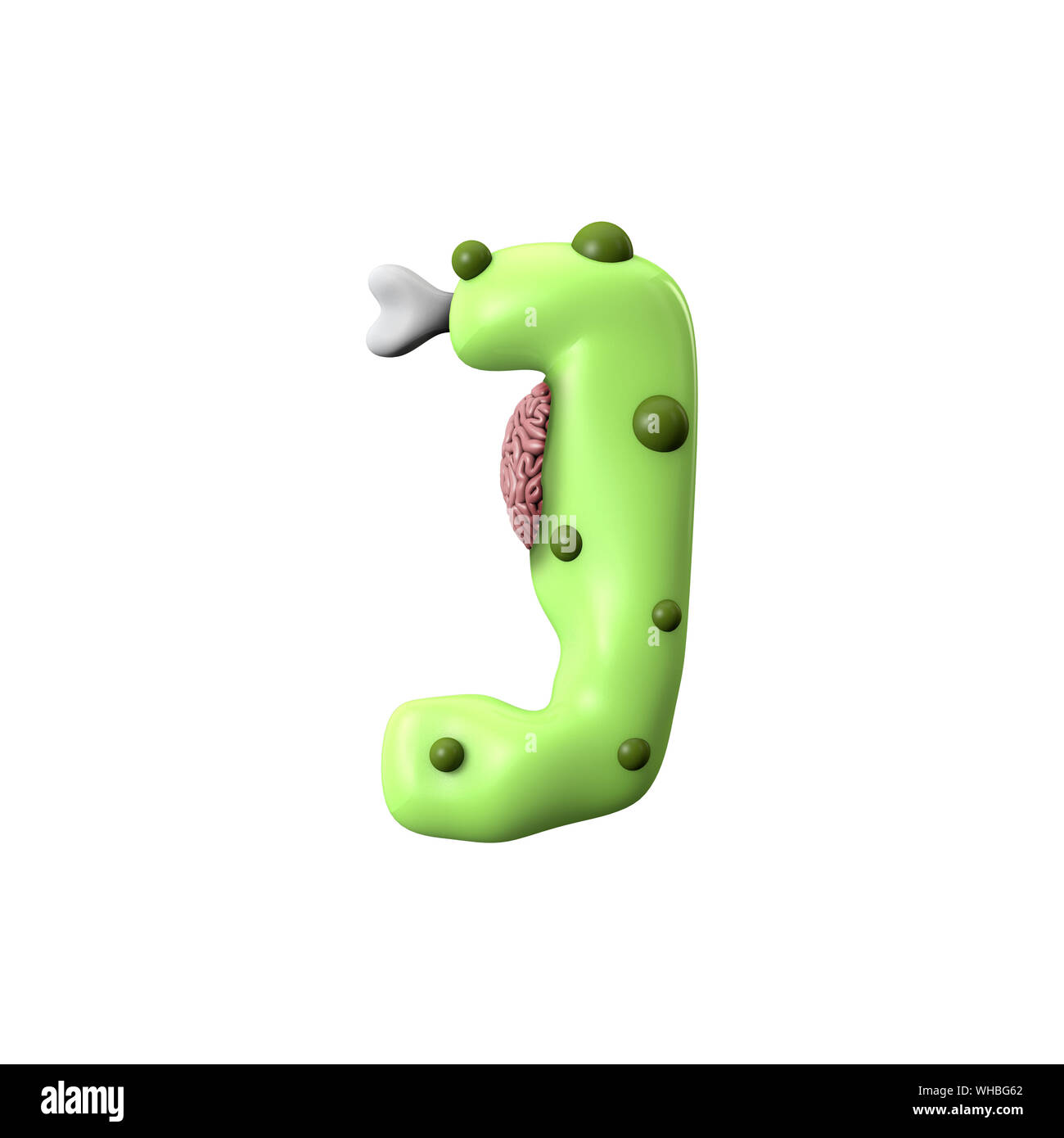 zombie alphabet letter J. Halloween font. 3D Rendering Stock Photo - Alamy