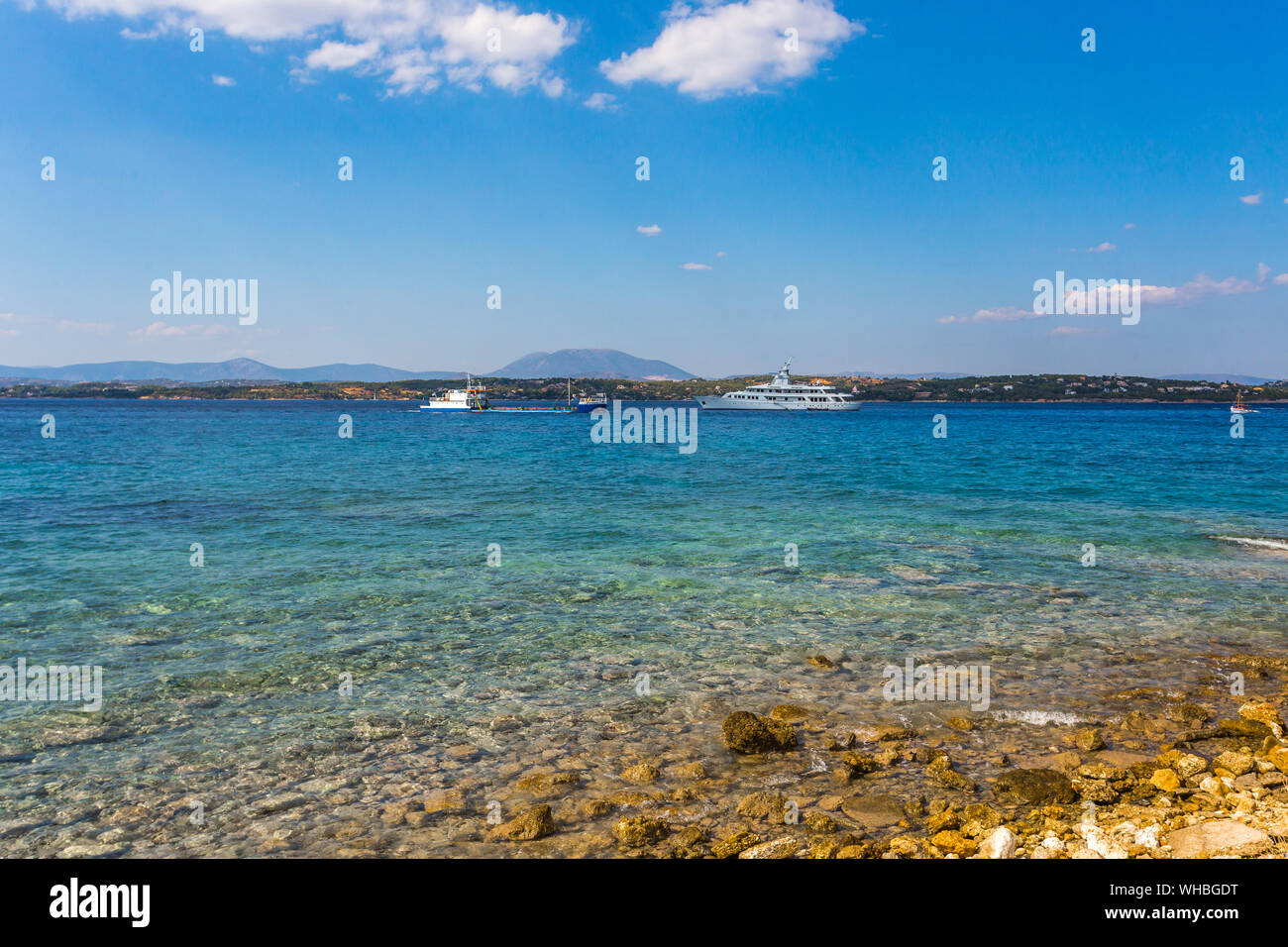 summer seascape on Spetses island Stock Photo - Alamy