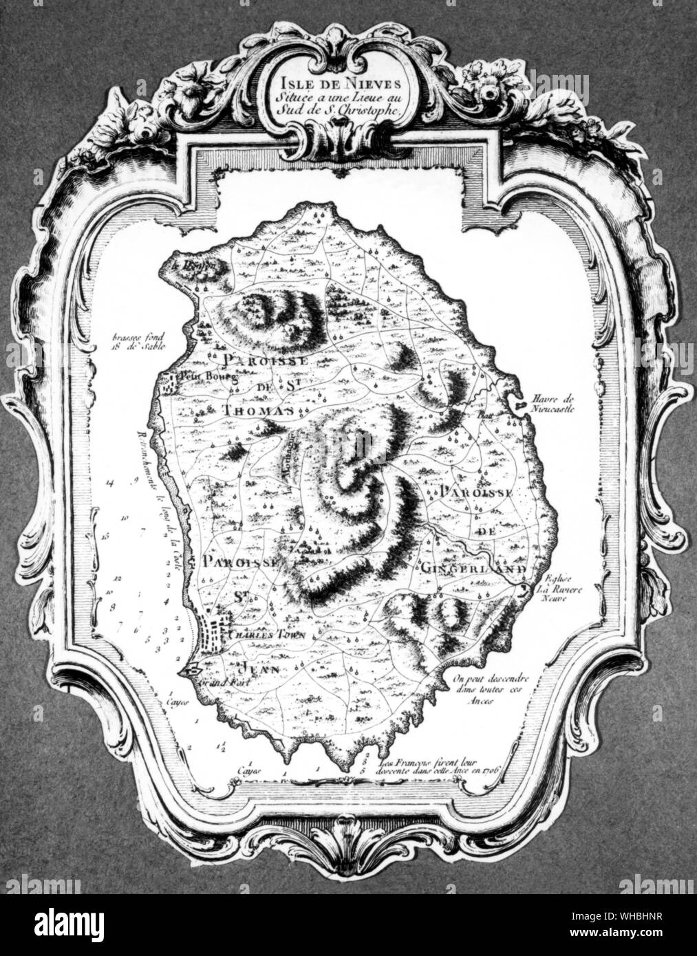 Map of nevis Black and White Stock Photos & Images - Alamy